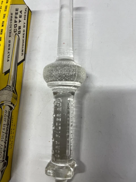 NOS VINTAGE CORY GLASS FILTER ROD REPLACEMENT w/ BOX VACUUM COFFEE POT ...