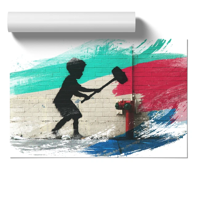 BANKSY FIRE HYDRANT Graffiti Poster Wall Art Print Painting Home Decor ...