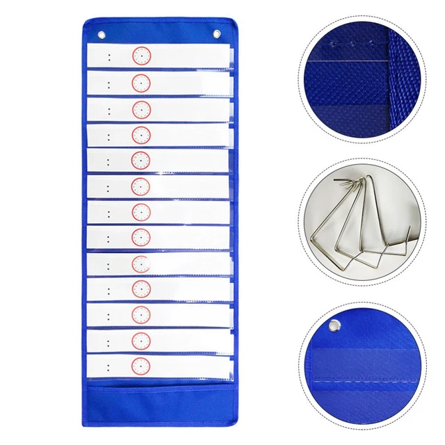 TIME SCHEDULE HANGING Bag Student Child Class Pocket Charts Daily £44. ...