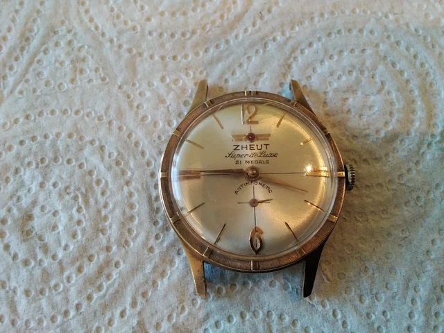 VINTAGE SWISS MADE Zheut Super deluxe 21 Medals Watch. Working. See ...