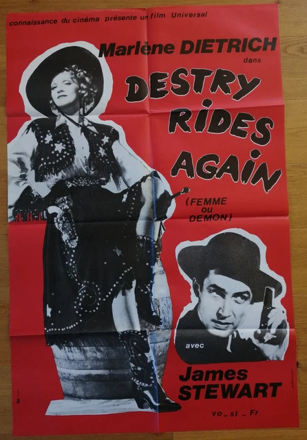 DESTRY RIDES AGAIN marlene dietrich affiche cinema originale 80x120 R ...