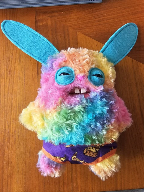 FUGGLER BUDGIE RAINBOW Rabbit Soft Toy Bunny Plush Collectable Pizza ...