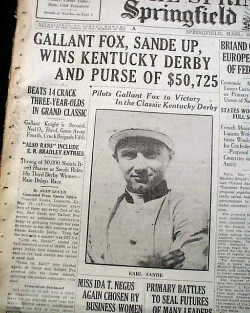 GALLANT FOX TRIPLE Crown KENTUCKY DERBY Churchill Downs HORSE Race1930 ...