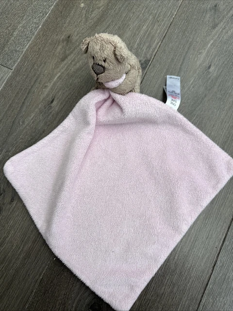 ASDA GEORGE TEDDY Bear Pink Brown Baby Comforter Blankie Blanket Toy ...