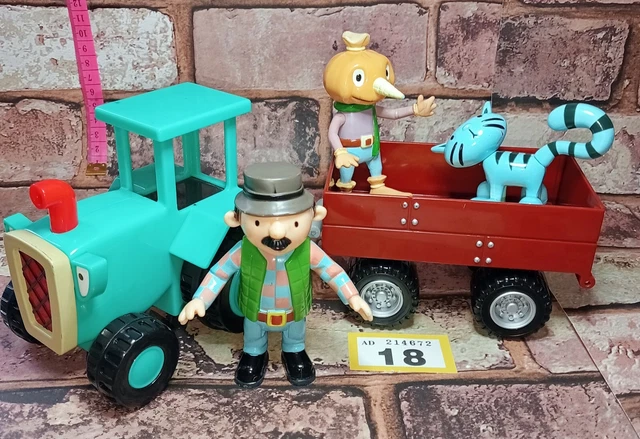 BOB THE BUILDER Travis Tractor With Trailer & Farmer Pickles & Spud ...
