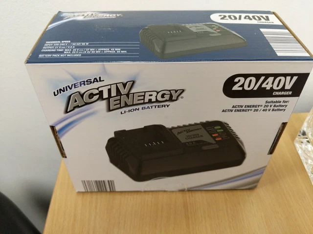 UNIVERSAL ACTIV ENERGY 20V/40V Battery Charger Power NEW Li-on Aldi ...