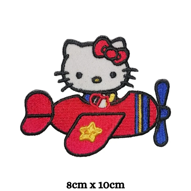 HELLO KITTY FLYING high jacket shirt badge Iron on Sew on Embroidered ...