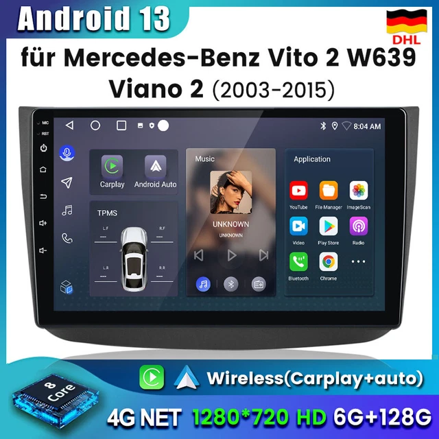 6+128GB ANDROID13 FÜR Mercedes-Benz Vito 2 W639 Viano 2 2003-2015 Navi ...