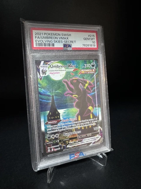 POKÉMON UMBREON VMAX Evolving Skies 215/203 Alt Art, Nachtara, GEM MT ...
