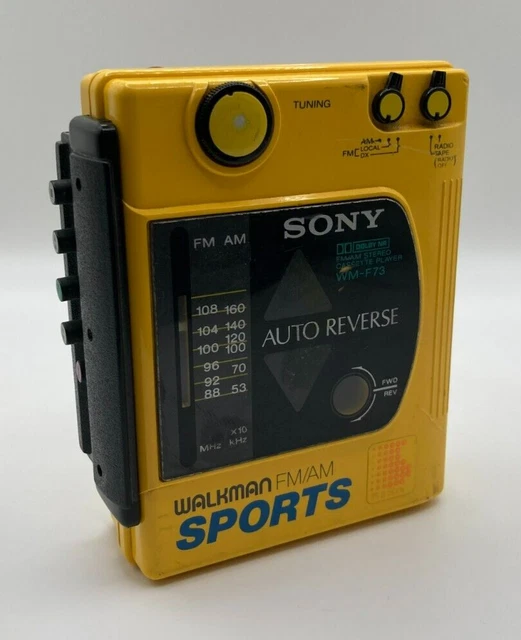 SONY WALKMAN SPORTS WM-F63/F73 fm/am Stereo giallo yellow Cassette ...