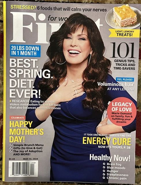 FIRST FOR WOMEN Magazine May 13 2024 Marie Osmond Legacy of Love ...