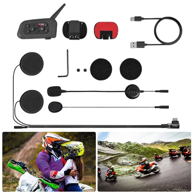TELEHEER V6 PRO Bluetooth Intercom Headset With 1200M BT-Interphone ...