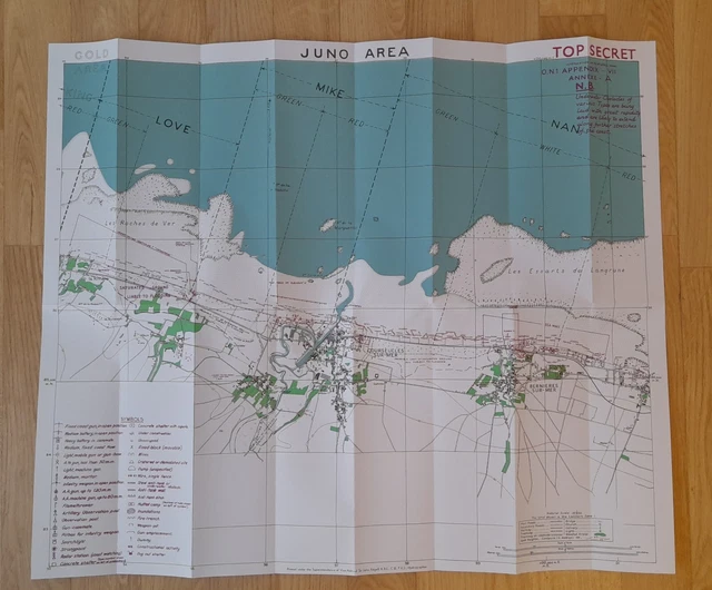 CARTE PARA GB US WW2 1944 juno beach défences fac similé repro EUR 19 ...