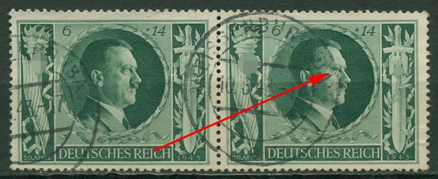 DEUTSCHES REICH 1943 Geburtstag Hitlers mit Plattenfehler 845 I gestempelt EUR 46,50 - PicClick DE