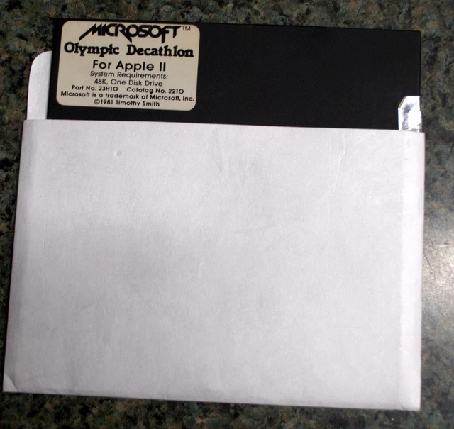 MICROSOFT DECATHLON 5 1/4" Floppy Disk for Apple II 1981 £80.36 ...