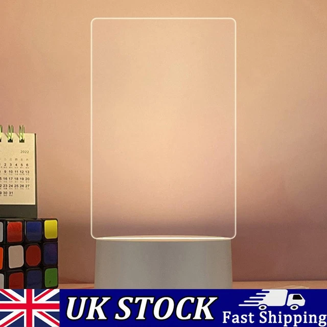 LED DESKTOP LAMP USB Acrylic DIY Note Board Lamp Rewritable for Home ...