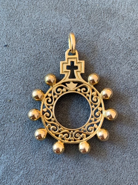PENDENTIF CHAPELET DIZAINIER basque ancien en or 18 carats Euskal ...