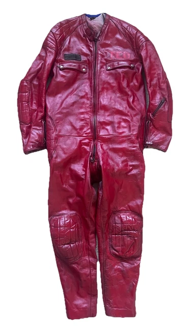LEWIS LEATHERS ONE Piece Red Leather Biker Motorcycle Suit - XL £585.00 ...