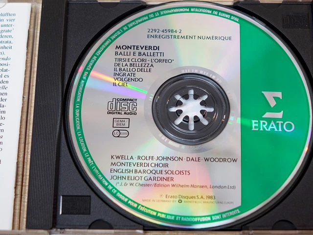 MONTEVERDI/BALLI E BALLETTI/1983 Erato CD Album/John Eliot Gardiner EUR 4,88 - PicClick FR