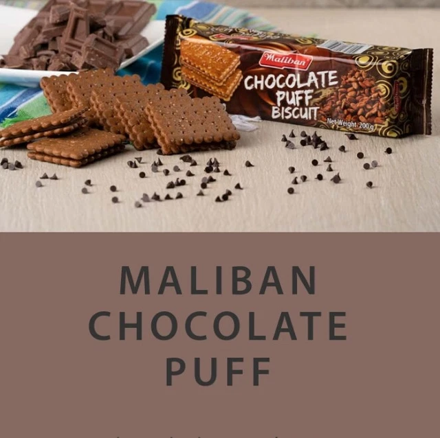 MALIBAN ORIGINAL CHOCOLATE Cream Puff Tea Biscuits Sri Lankan Product ...