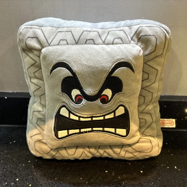 THWOMP PLUSH SOFT Toy Super Mario Bros. Nintendo Grey 9” Inch Very Rare ...