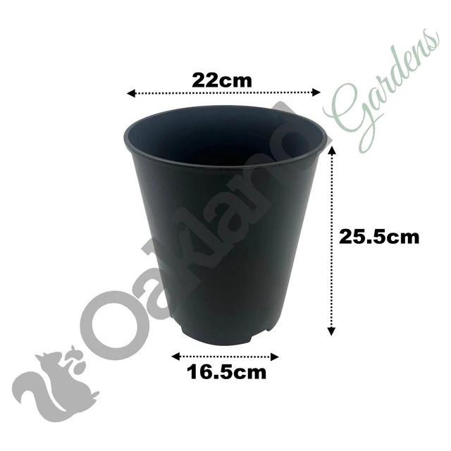 7 LITRE DEEP Rose Plant Pots Tall Root Black Plastic Flower Pot Strong ...