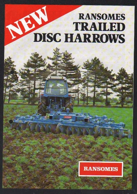 RANSOMES &HR46A& TRAILED Tractor Disc Harrows Brochure Leaflet £6.00 ...