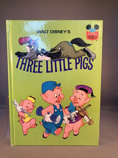 WALT DISNEY'S THREE Little Pigs Hardcover Book w/cassette 1972 £3.82 ...