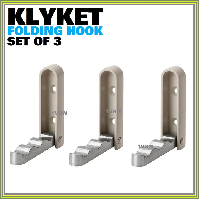 IKEA FOLDING HOOK KLYKET - BRAND NEW Pack of 3 - coat headphone hat bag ...