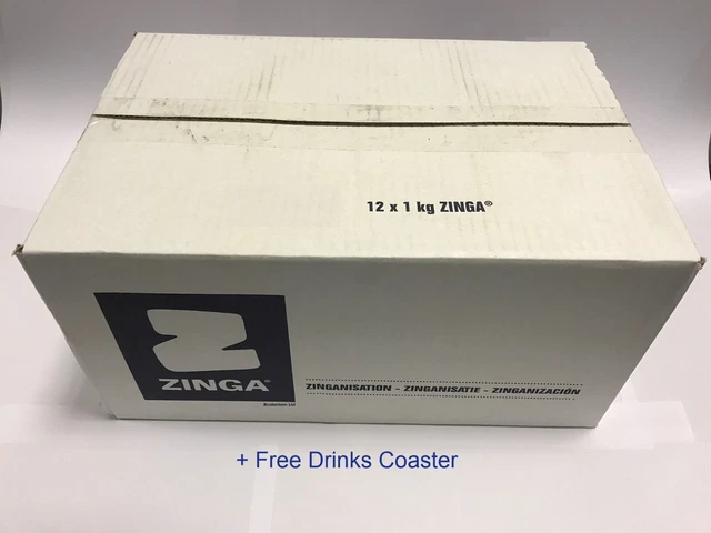 ZINGA ZINC COLD Galvanising Coating 1kg box of 12 SAVE!!!!! £323.89 ...