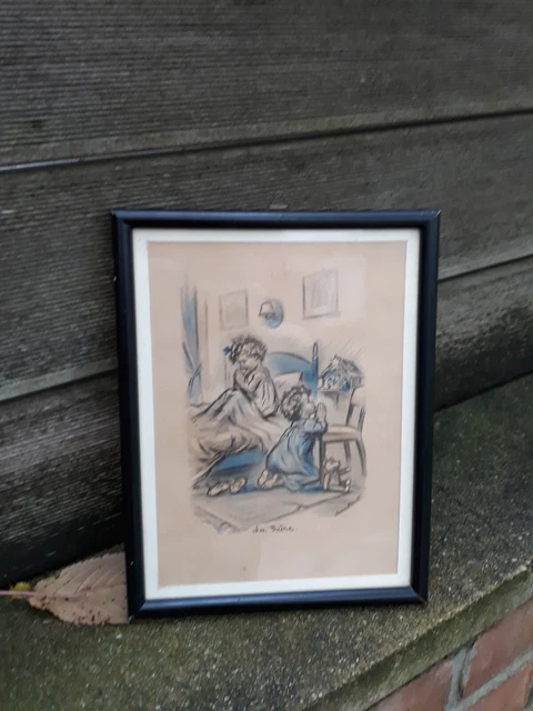 CADRE DESSIN GRAVURE Germaine Bouret La Prière EUR 30,00 - PicClick FR