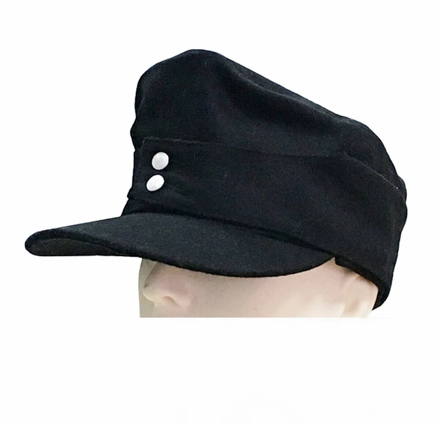 WW2 GERMAN M43 Wool Field Cap Panzer Cap Mountain hat Enlisted Black ...