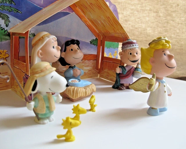 HALLMARK PEANUTS SNOOPY Christmas Nativity Set Limited Edition 2001 NEW ...