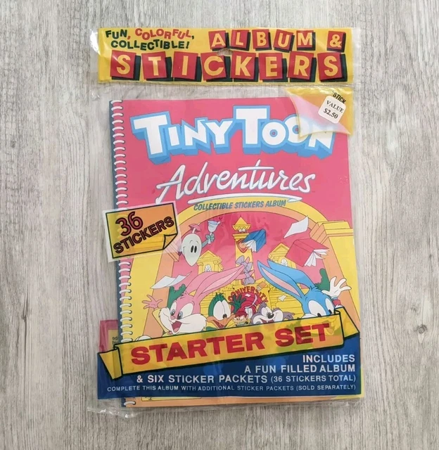 NEW VINTAGE TINY Toon Adventures SEALED Panini Sticker Album & 36 Ct ...