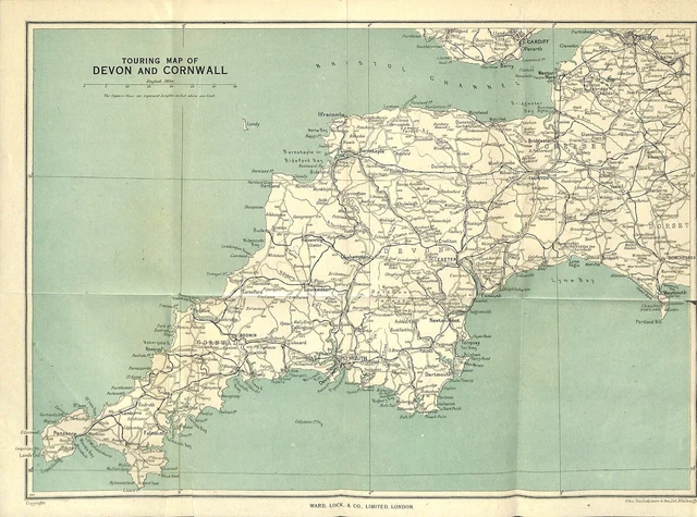 TOURING MAP OF Devon And Cornwall / Carte / Années 1950 ? EUR 7,90 ...