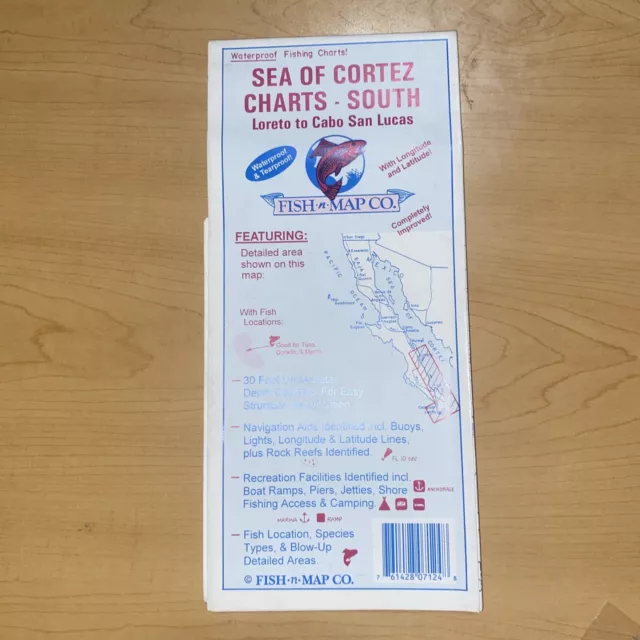 FISH N MAP Co Fishing Chart Sea Of Cortez Charts-South Loreto To Cabo ...