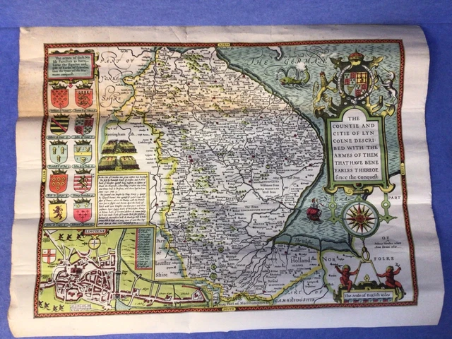 ANTIQUE MAP OF Lincolnshire by John Speed T1609 £12.50 - PicClick UK