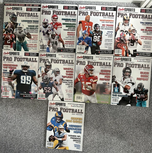 LINDY'S PRO FOOTBALL Preview Magazines 2014-2022 (x9) NFL Job Lot £9.99 ...