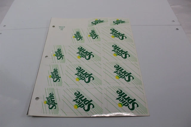 1989 SHEET ADVERTISING Labels Stickers Diet Sprite 14 Decals #13655 ...