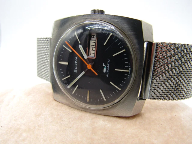 VINTAGE RARE 1970 Bulova Sea King Automatic Cal. 11 ANAC Day Date Watch ...