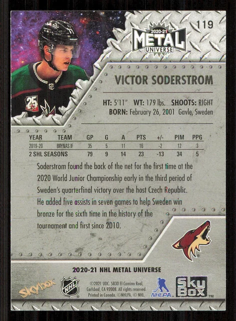 2020-21 METAL UNIVERSE #119 Victor Soderstrom RC $2.14 - PicClick CA