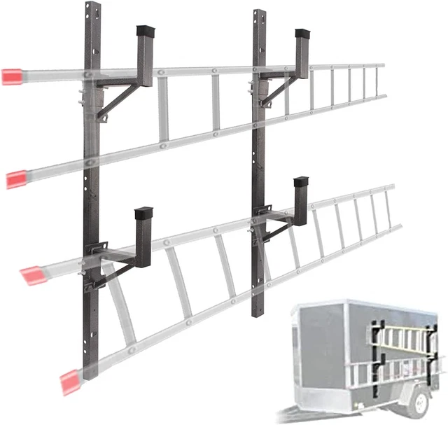 ADJUSTABLE TRAILER SIDE Ladder Rack for Enclosed Trailers Exterior Wall ...