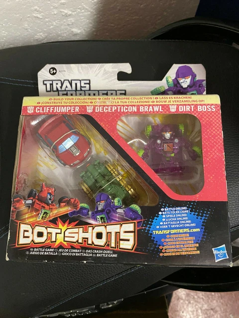 TRANSFORMERS BOT SHOTS Triple Pack Cliffjumper, Decepticon Brawl, Dirt ...