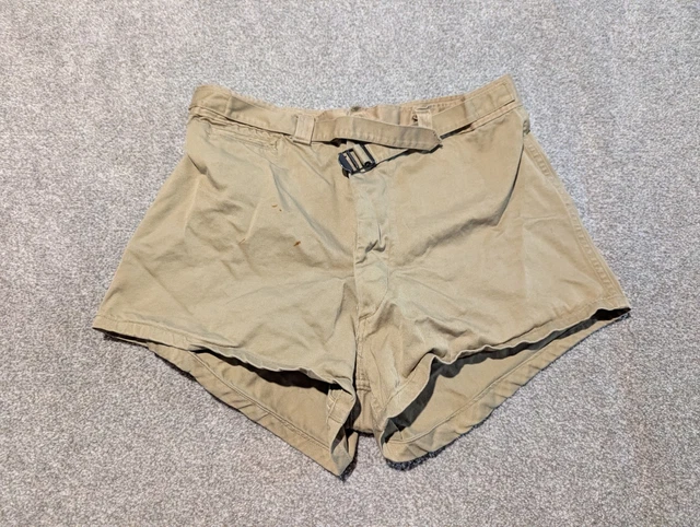 WW2 US MILITARY Shorts 31 Belted Swim Scuba Trunks Khaki 1940s Button ...