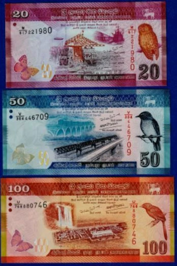 SRI LANKA BANK notes Set 3 PCS, 20 50 100 Rupees LKR $9.99 - PicClick