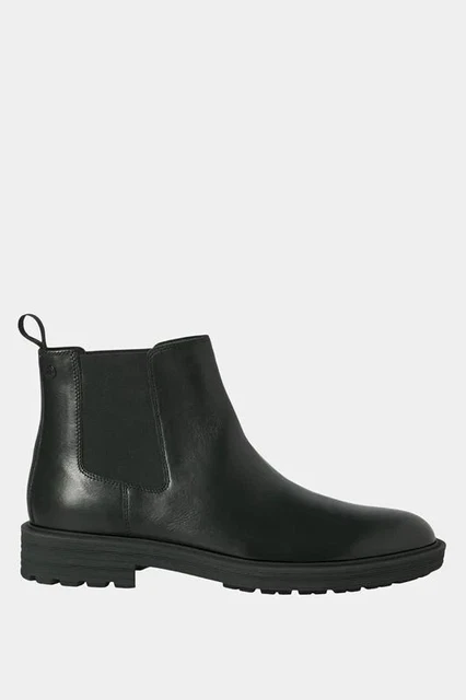 JACK & JONES Black Leather Chelsea Boot £52.70 - PicClick UK