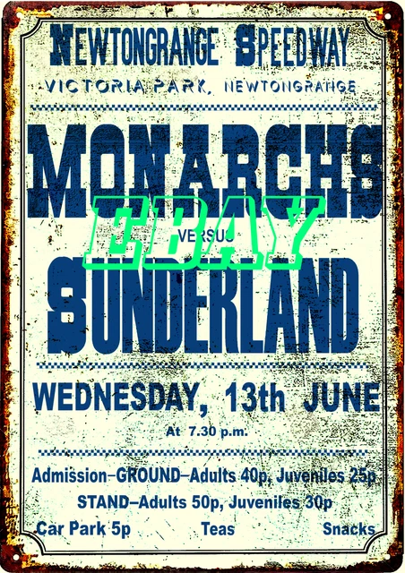 NEWTONGRANGE MONARCHS SPEEDWAY Retro Aged Look A4 Size Poster Print £3. ...