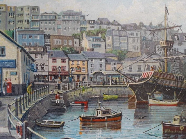 W. H. STOCKMAN - Original Acrylic Painting - Brixham Harbour. Devon. £ ...