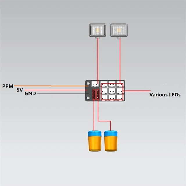 4 IN1 LIGHT System Shunt Expansion Board PH2.0 Stecker für Tamiya 1/14 ...