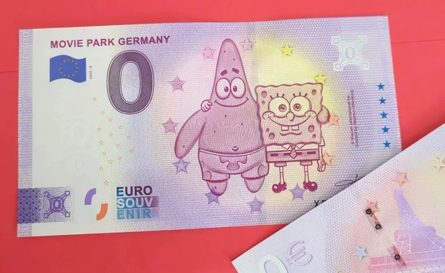 0 EURO SCHEIN Souvenir Movie Park Germany Spongebob Freizeitpark Billet ...